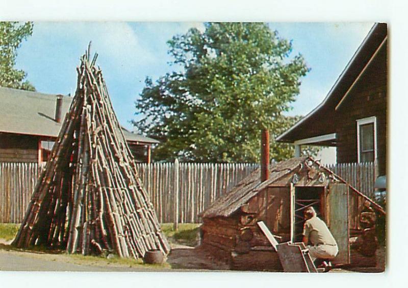Vintage Postcard Log Cabin Hermit Noah Rondeau Cold River New York ...