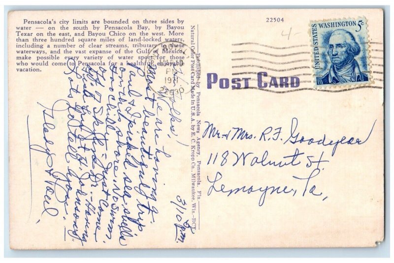 1971 View Of Beach On Gulf Of Mexico Pensacola Florida FL Vintage ...