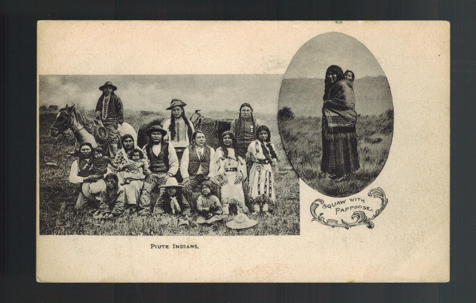 Mint Real Picture Postcard Native American Indian Piute tribe Group ...