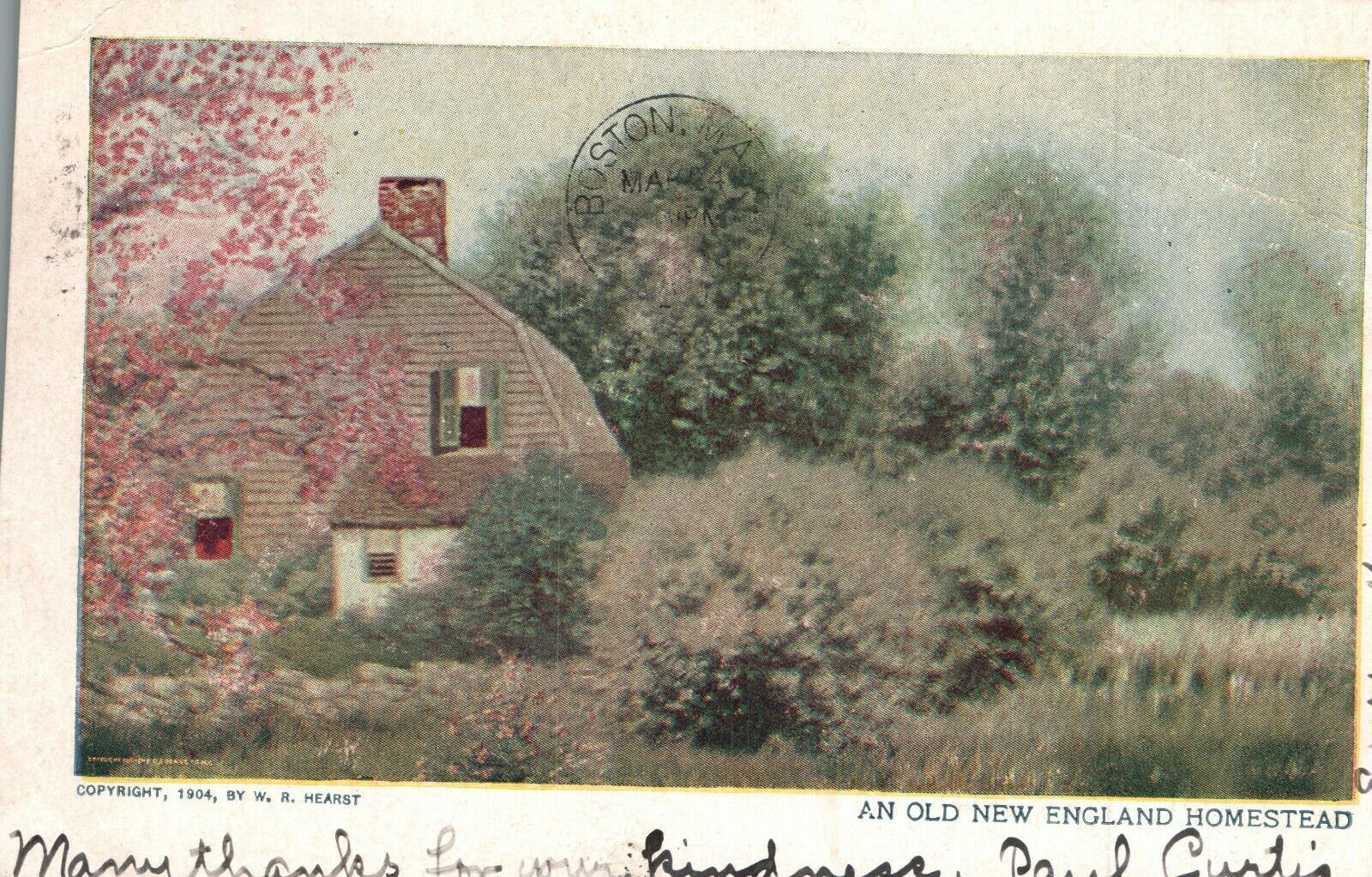 Vintage Postcard 1908 An Old New England Homestead MA Massachusetts ...