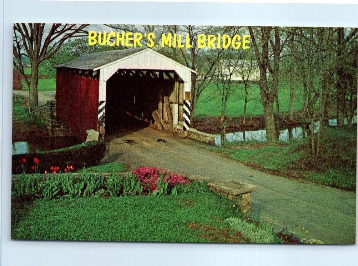 Postcard - Bucher's Mill Bridge, "Heart of Dutchland" - Stevens ...