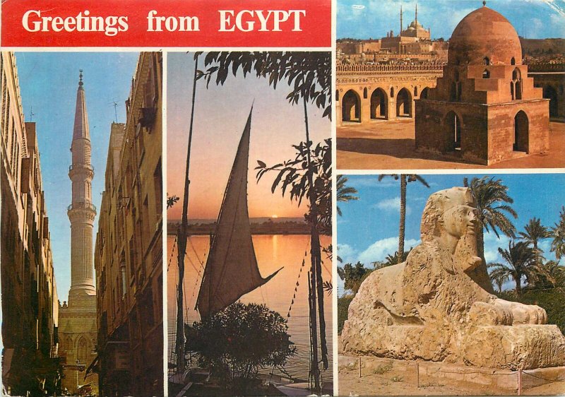 Egypt landmarks and monuments pictures collection Postcard | Africa ...