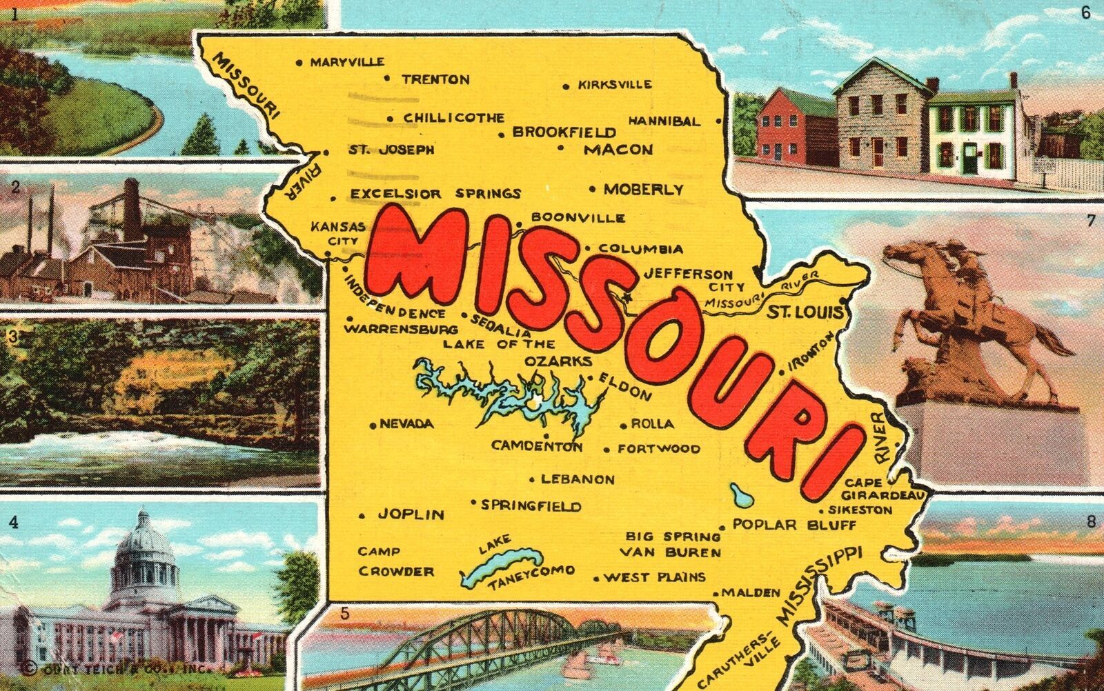 Vintage Postcard 1948 Lake Taneycomo Mining District Maps Southwest ...