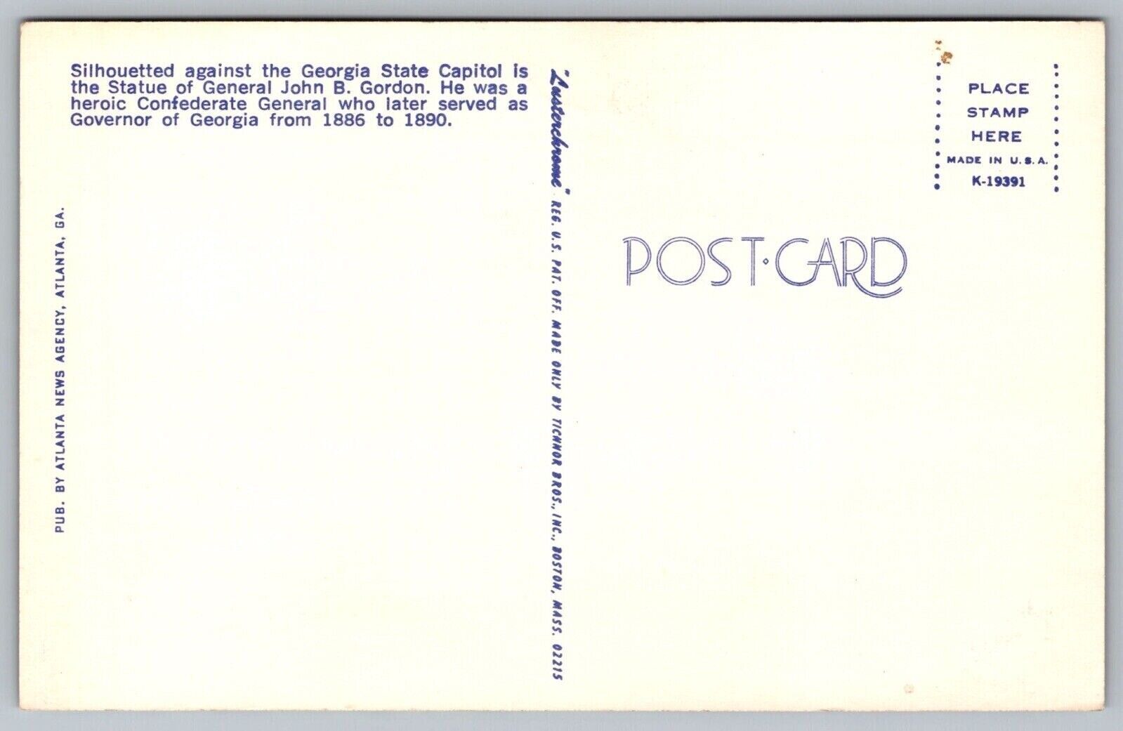 Georgia State Capitol Silhouette General John B Gordon Statue Historic ...