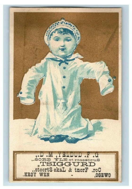 1880's G. F. Dudley M. D. Miss Printed Text In Reverse Trade Card P140 ...