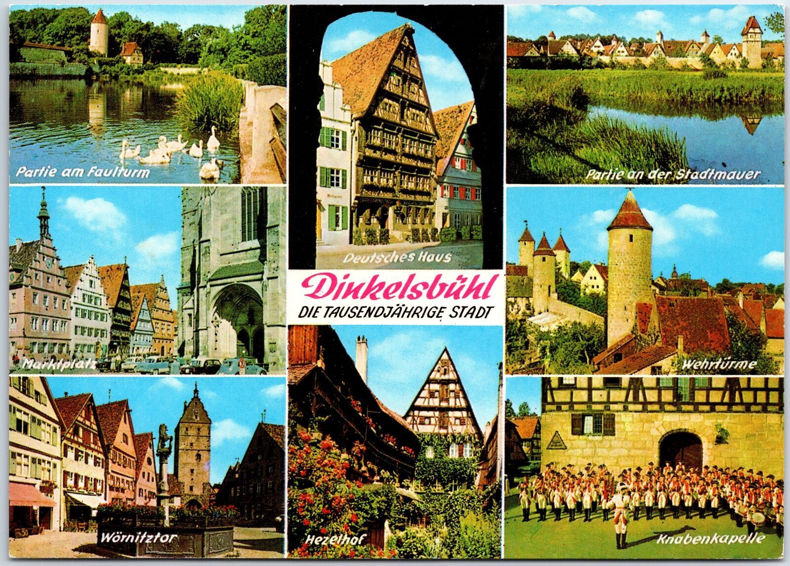 Vintage Continental Size Postcard Multiple Scenes at Dinkelsbuhl ...