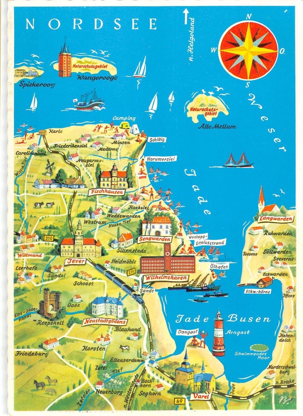 B99054 nordsee jade busen germany maps cartes geographiques | Other ...