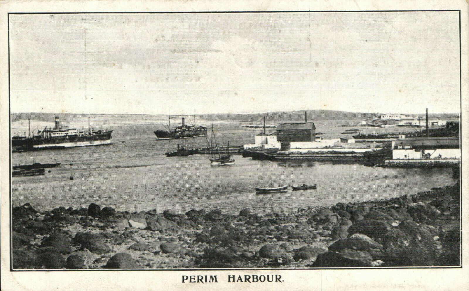 PC CPA YEMEN, PERIM ISLAND, PERIM HARBOUR, Vintage Postcard (b24669 ...