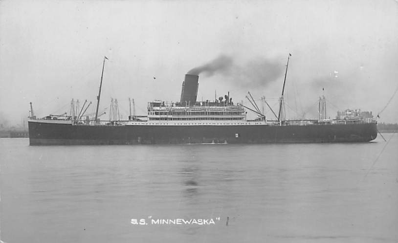 SS Minnewaska Atlantic Transport Line Ship Writing on back | Topics ...