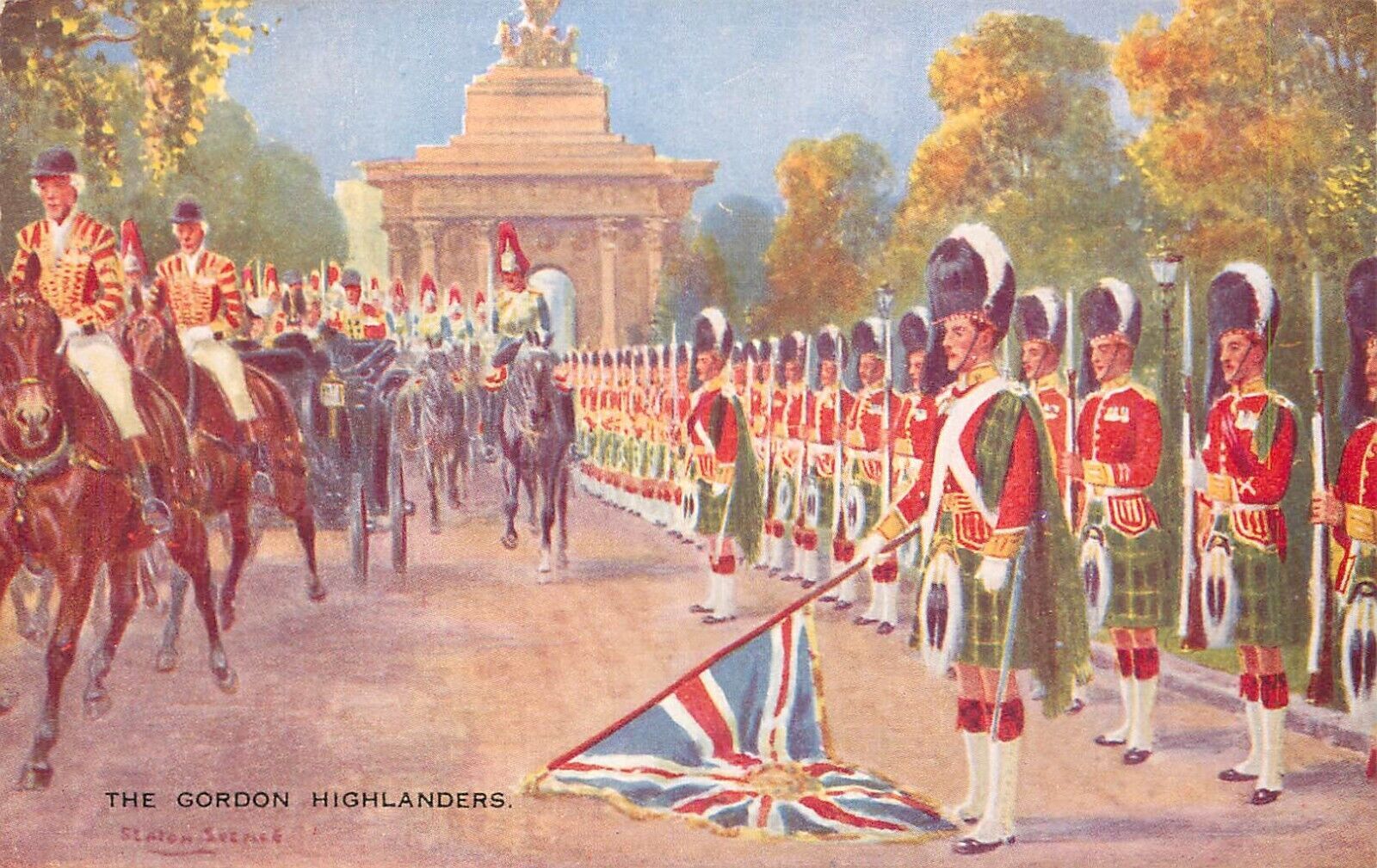 British military guards uniforms Gordon Highlanders cavalry quilt flag ...