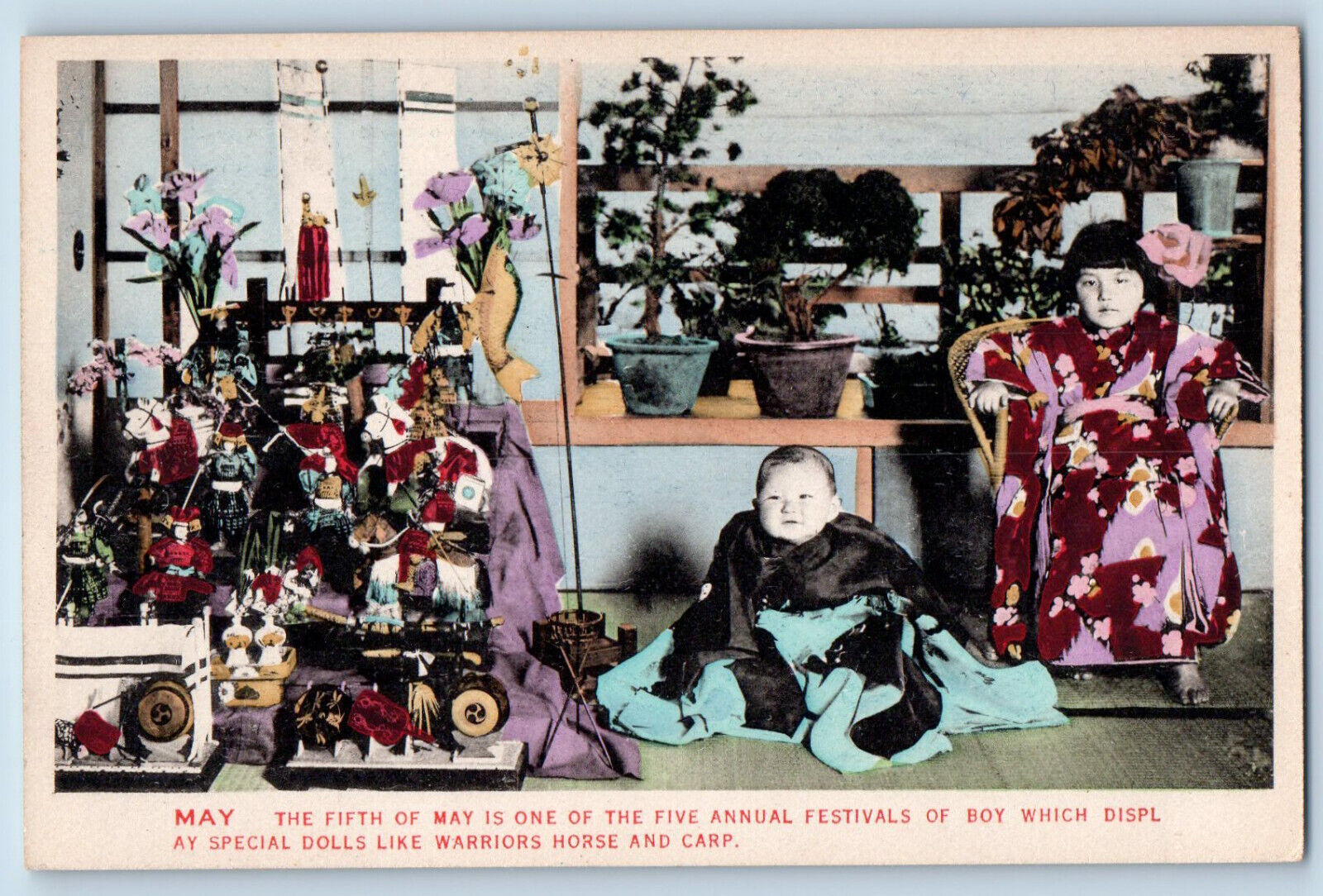 Japan Postcard May Fifth of May One of Five Annual Festivals of Boy ...