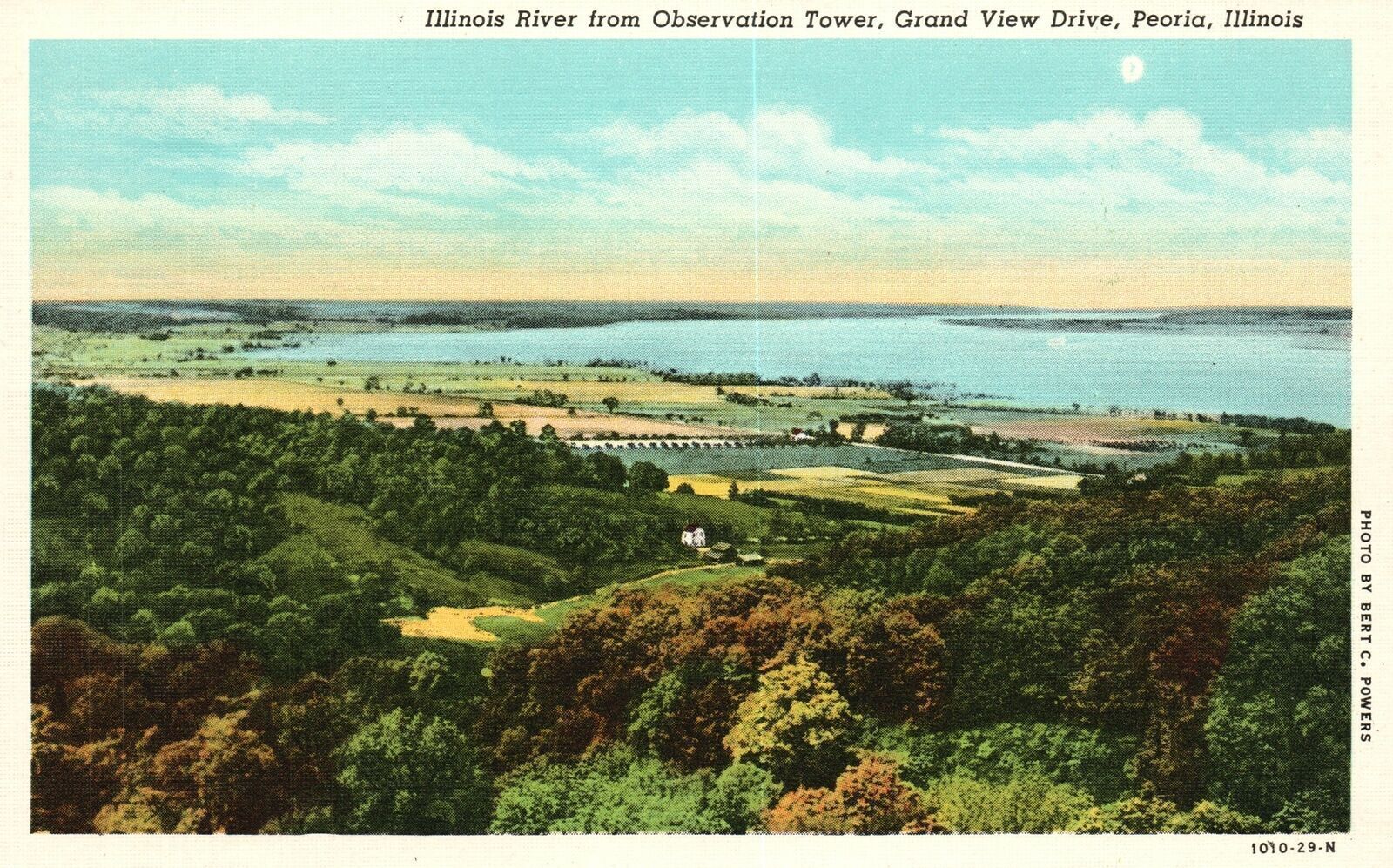 Vintage Postcard Illinois River Observation Tower Grand View Dr. Peoria ...