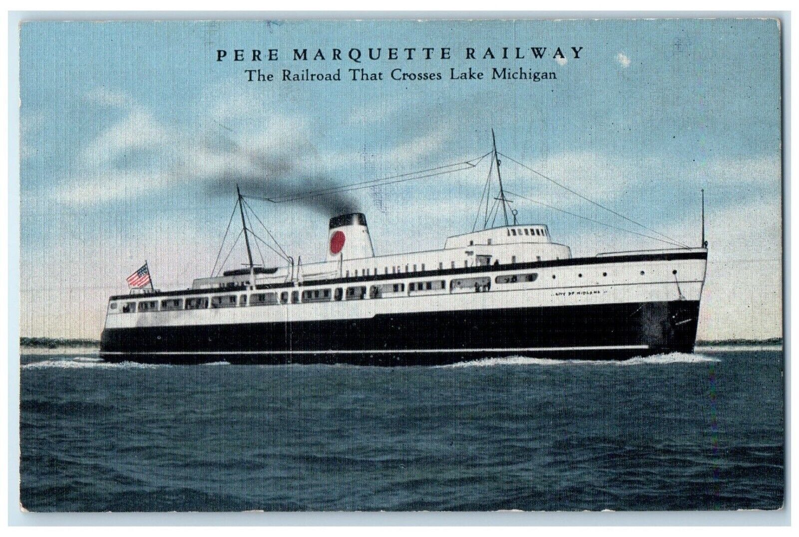 1942 Pere Marquette Railway The Railroad That Crosses Lake Michigan MI ...