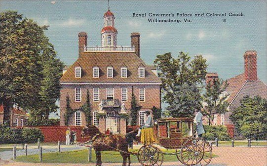 Virginia Williamsburg Royal Governors Palace And Colonial Coach ...