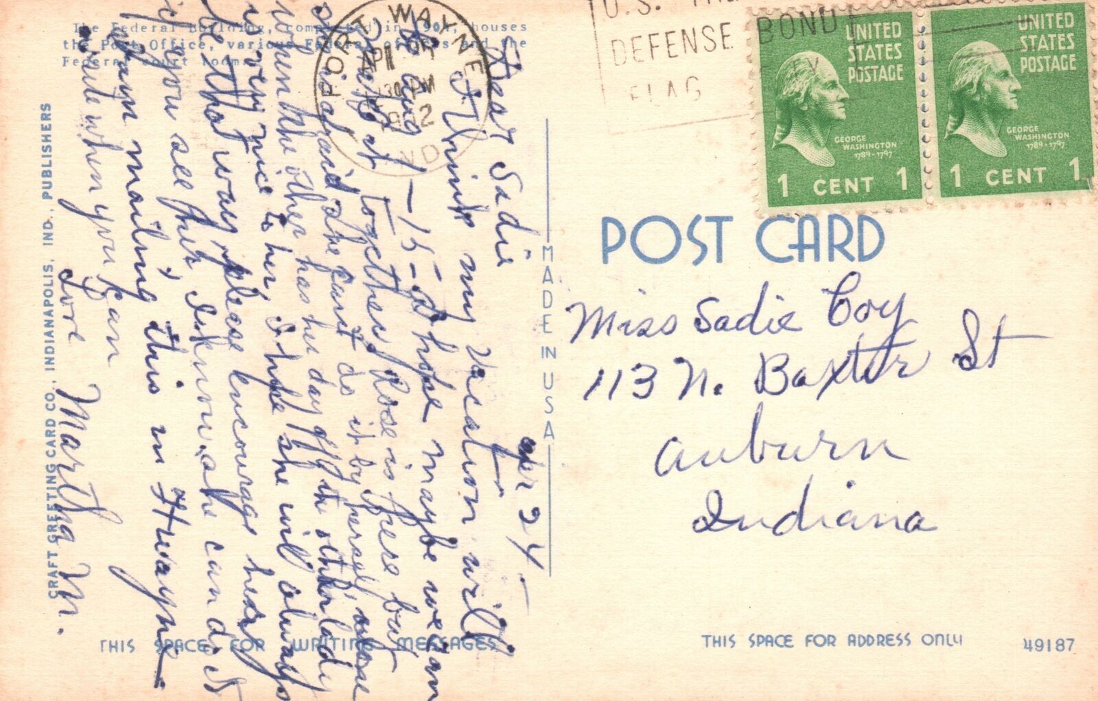 Vintage Postcard 1902 U. S. Post Office & Federal Building Indianapolis ...