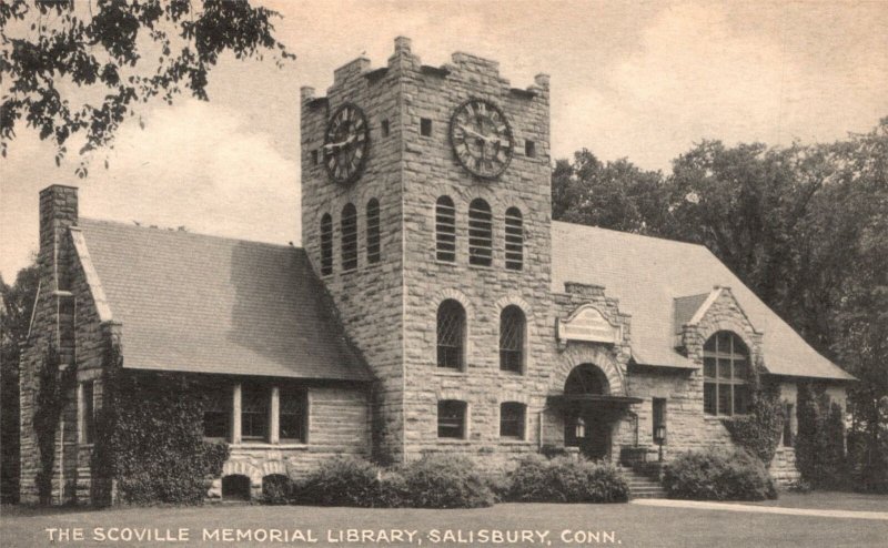 Vintage Postcard 1910's The Scoville Memorial Library Salisbury ...