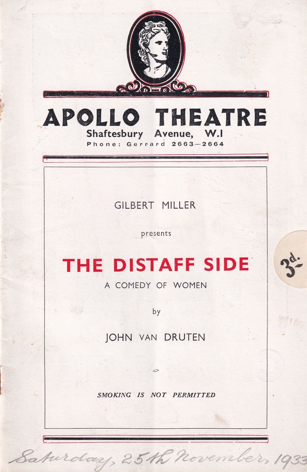 The Distaff Side Sybil Thorndike Martita Hunt Apollo Theatre Programme ...