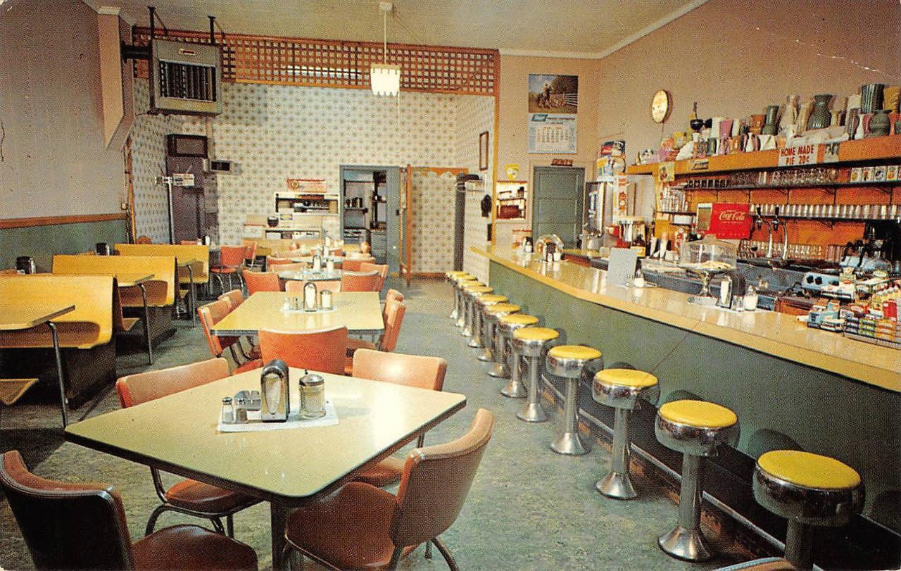 NU-CAFE Augusta WI Diner Interior Lunch Counter Coca-Cola Roadside ...