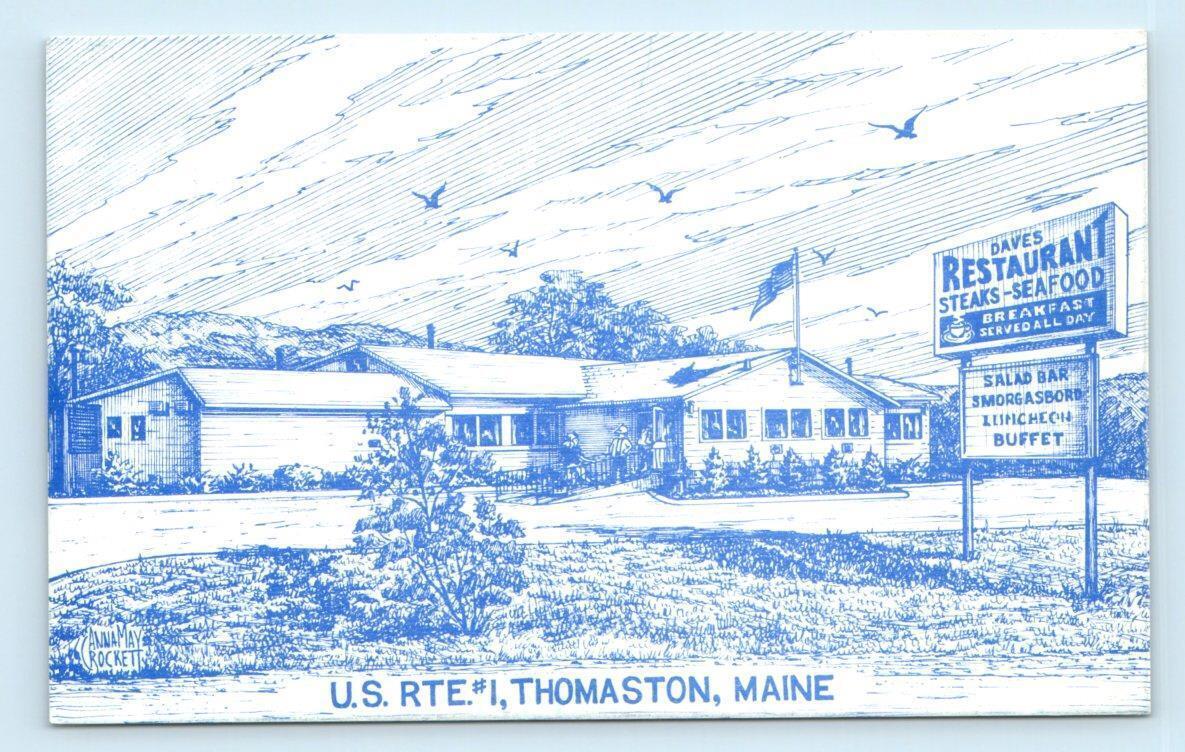 THOMASTON, Maine ME ~Roadside DAVE'S RESTAURANT Anna May Rockett Art ...