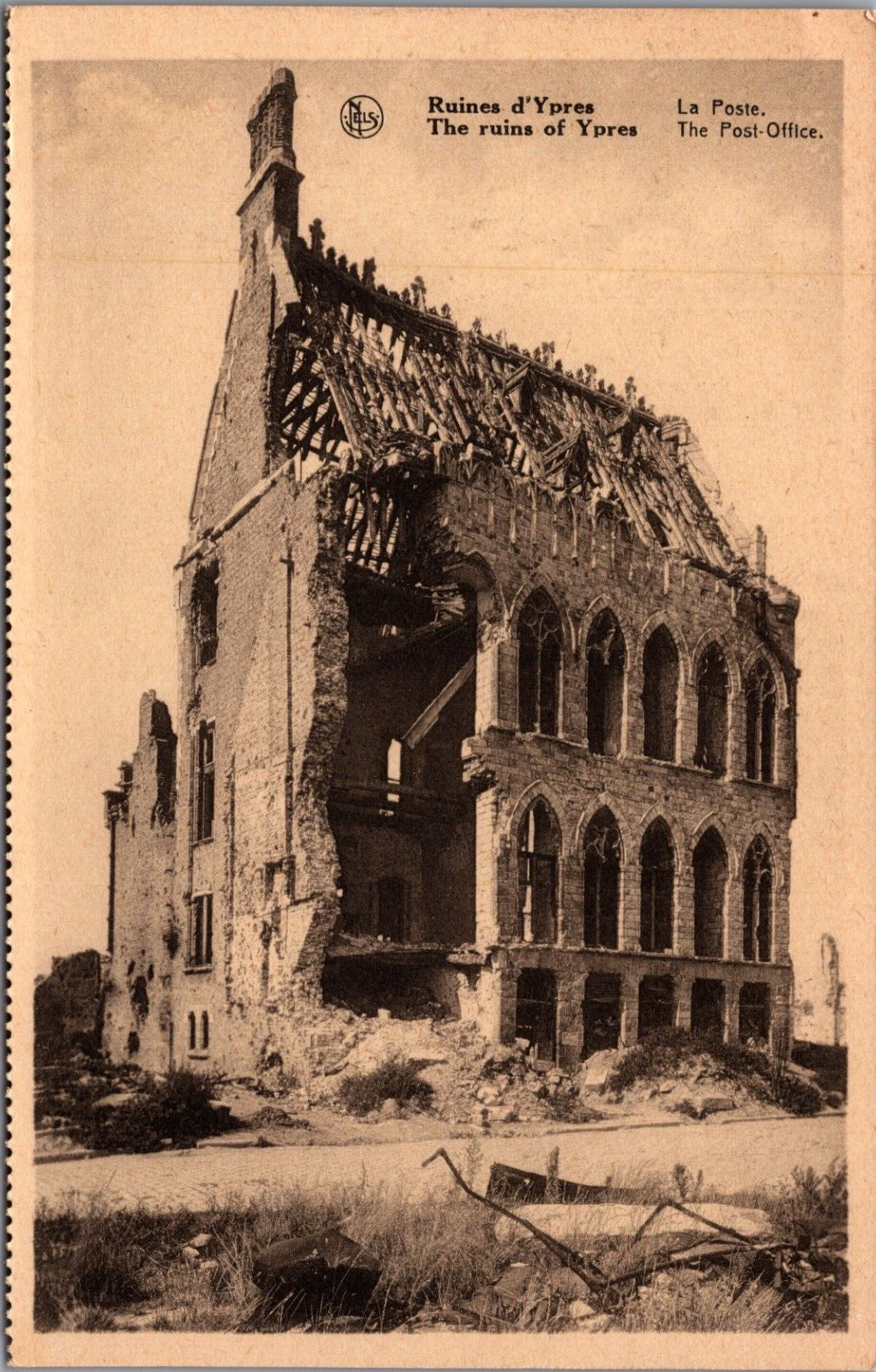 World War 1 Ruins Of Ypres The Post Office WW1 Vintage Postcard B239 ...