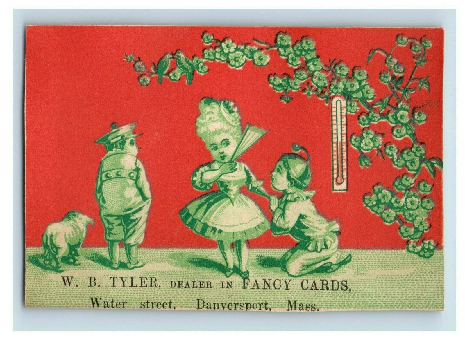 Lot Of 4 1880's W.B. Tyler Fancy Cards Dealer Pantomime Boys Fight ...