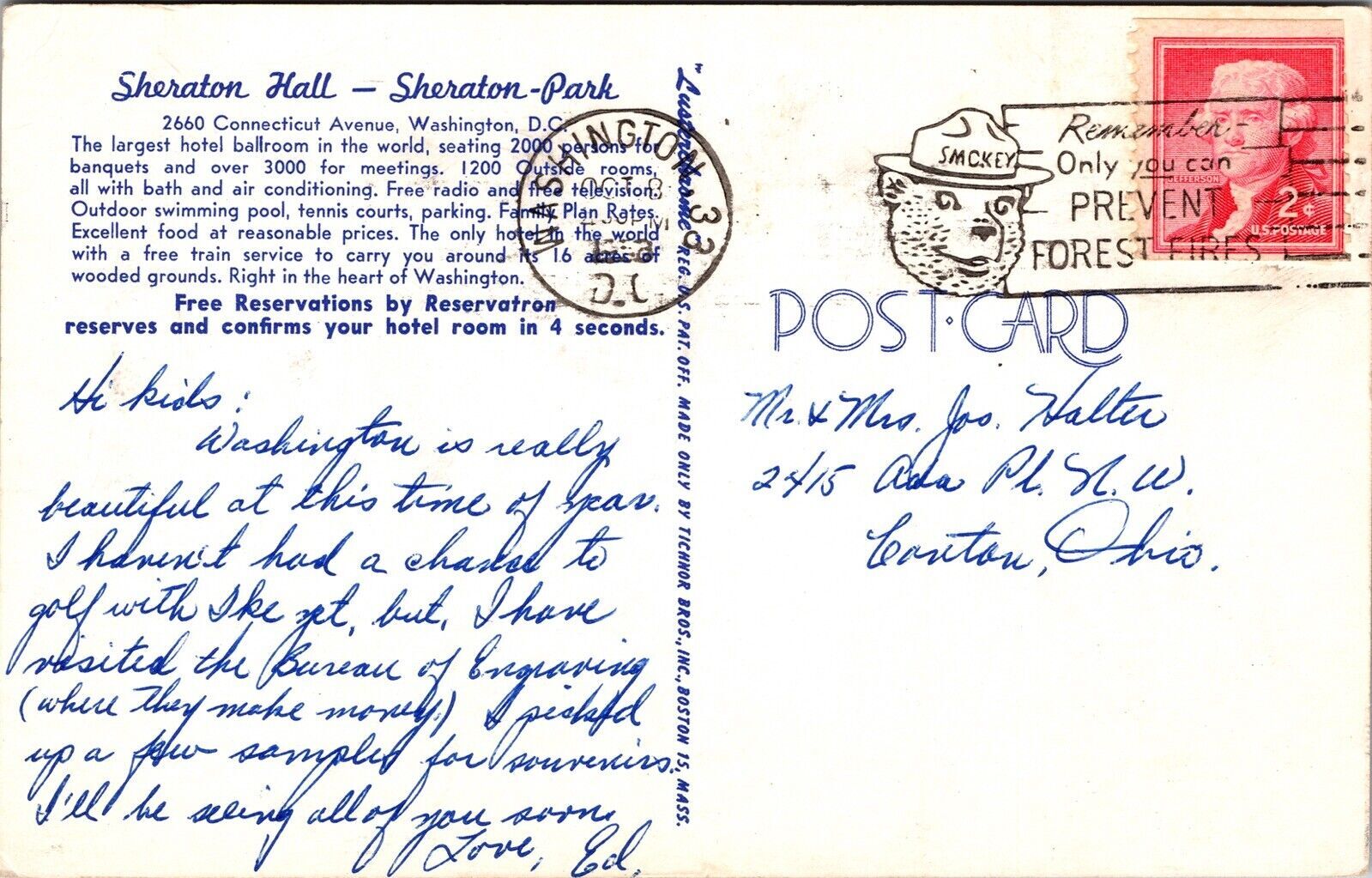 Sheraton Hall Interior Sheraton Park Washington DC DB Cancel WOB ...