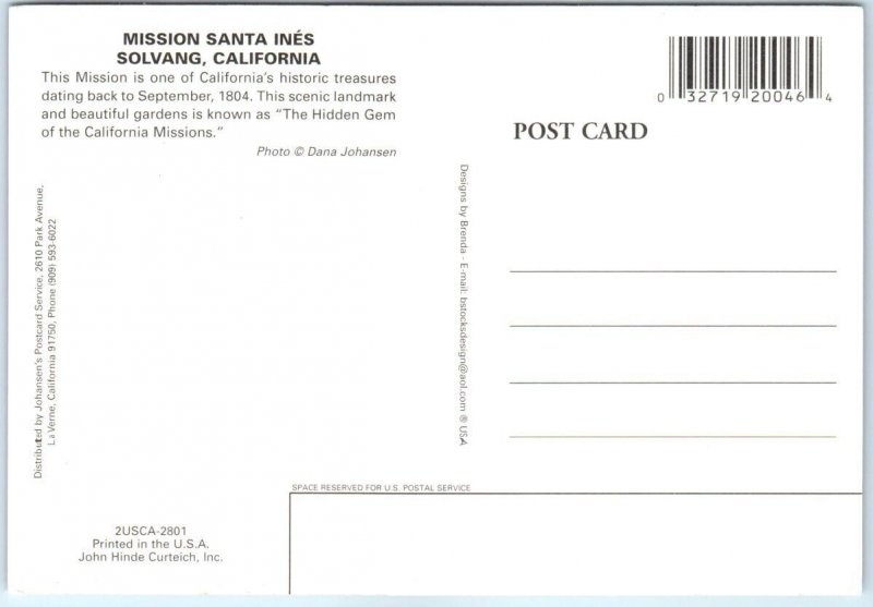 Postcard - Hidden Gem of the California Mission, Santa Inés Mission ...
