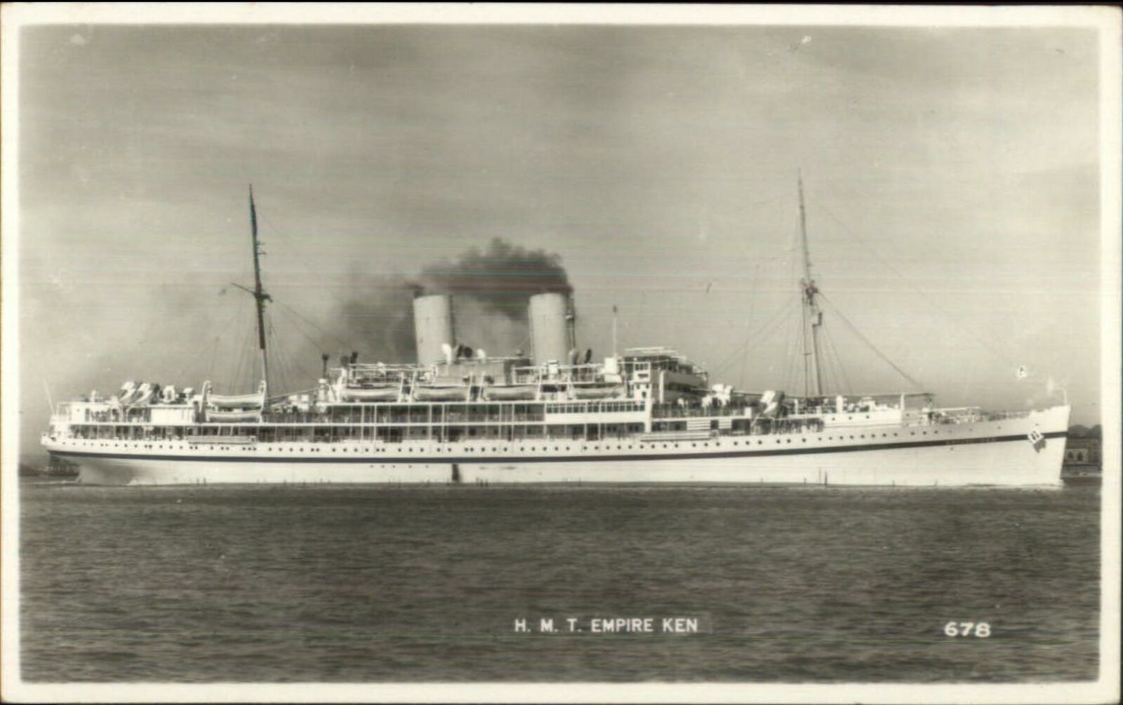 Steamship Ship HMT Empire Ken c1940s-50s Real Photo Postcard | Topics ...
