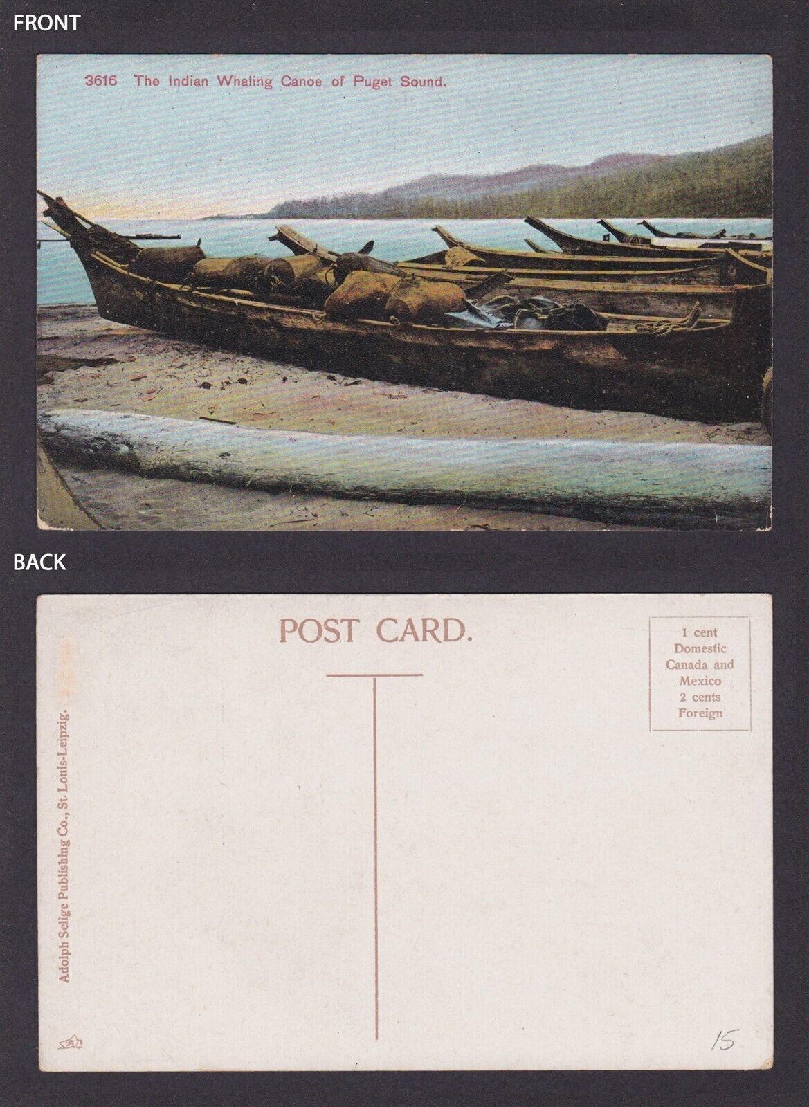 Postcard, United States, Native American The Indian Whaling Canoe of ...