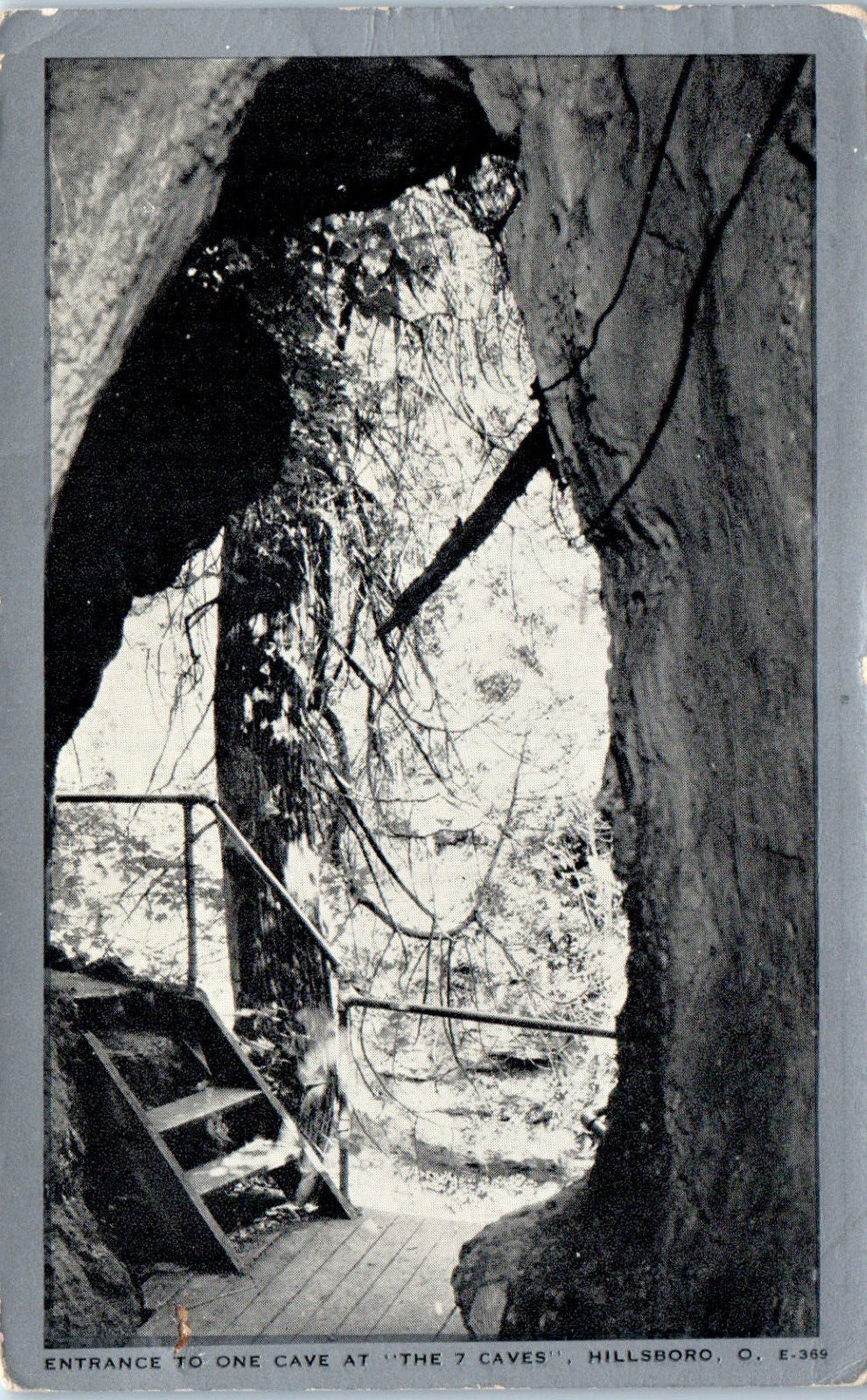 1937 Cave Entrance at The 7 Caves Hillsboro Ohio Clearview Postcard ...