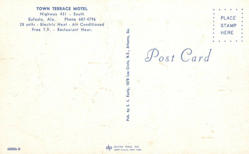 Vintage Postcard Town Terrace Motel & Restaurant Eufaula Alabama S.C ...