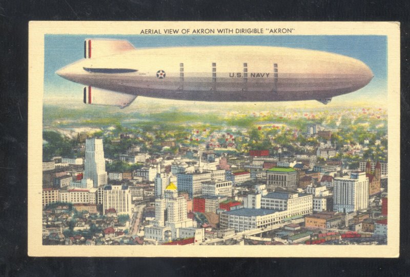 Akron Ohio USS Dirigible US Akron Airship Blimp Dirigible Aviation ...