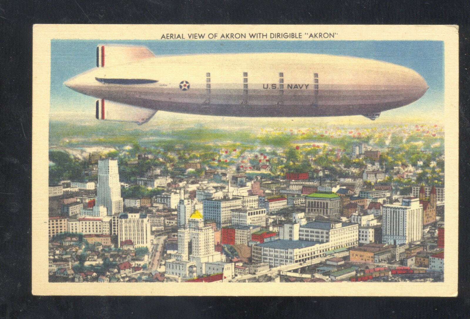 Akron Ohio USS Dirigible US Akron Airship Blimp Dirigible Aviation ...