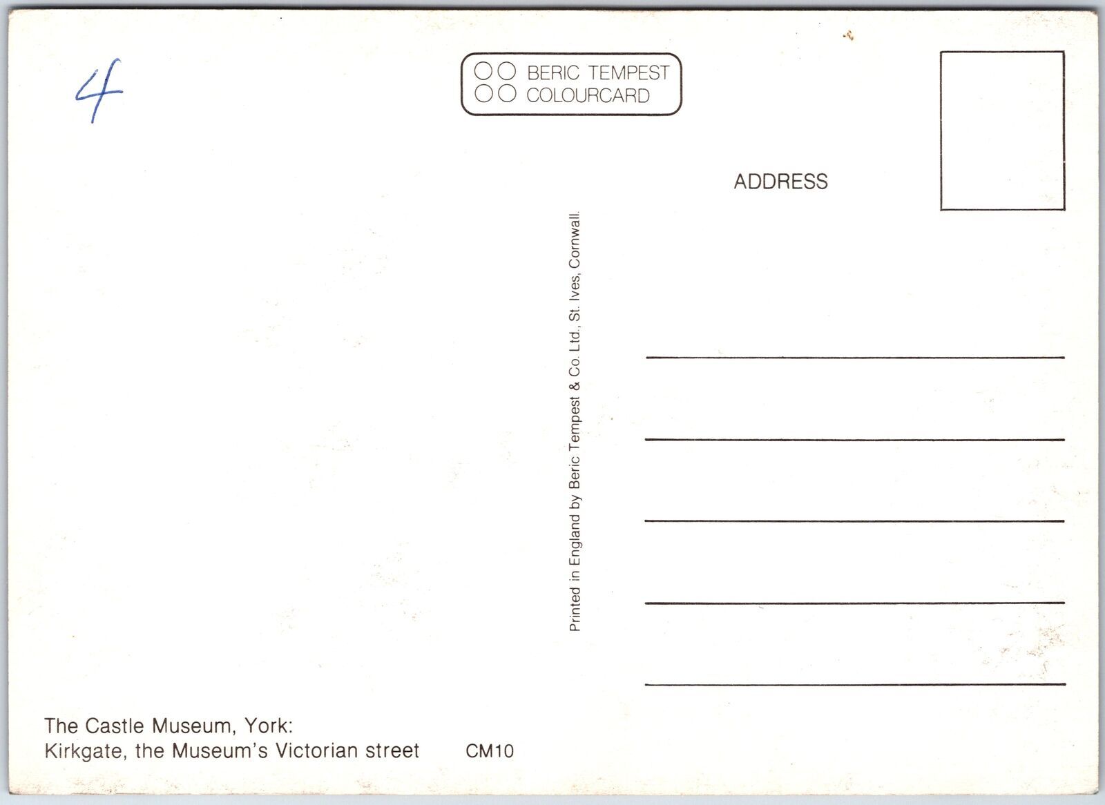 Vintage Continental Sized Postcard the Castle Museum at York U.K. Type ...