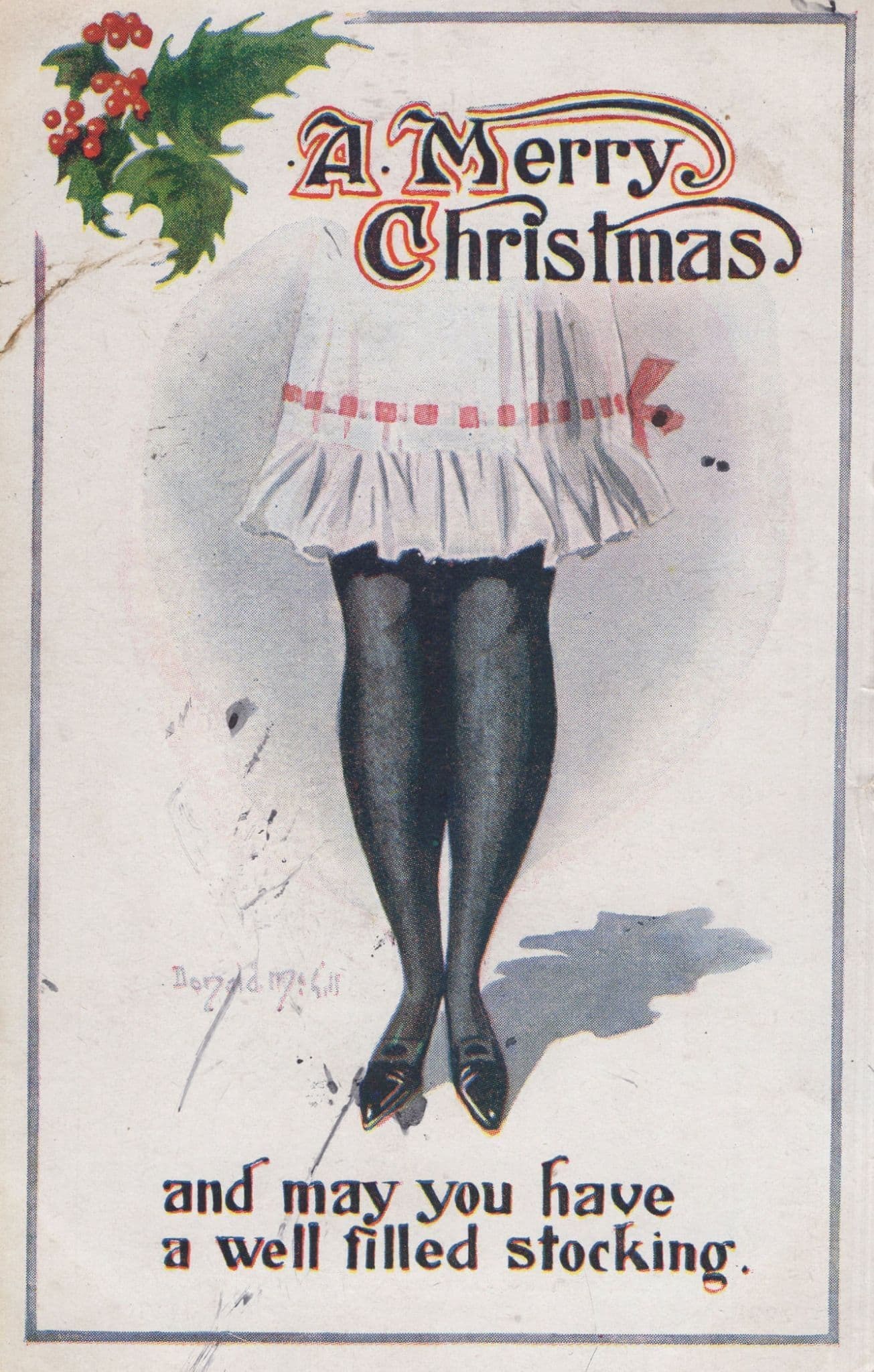 Wartime Stockings WW1 Tights Lingerie Christmas Old Postcard | Topics ...
