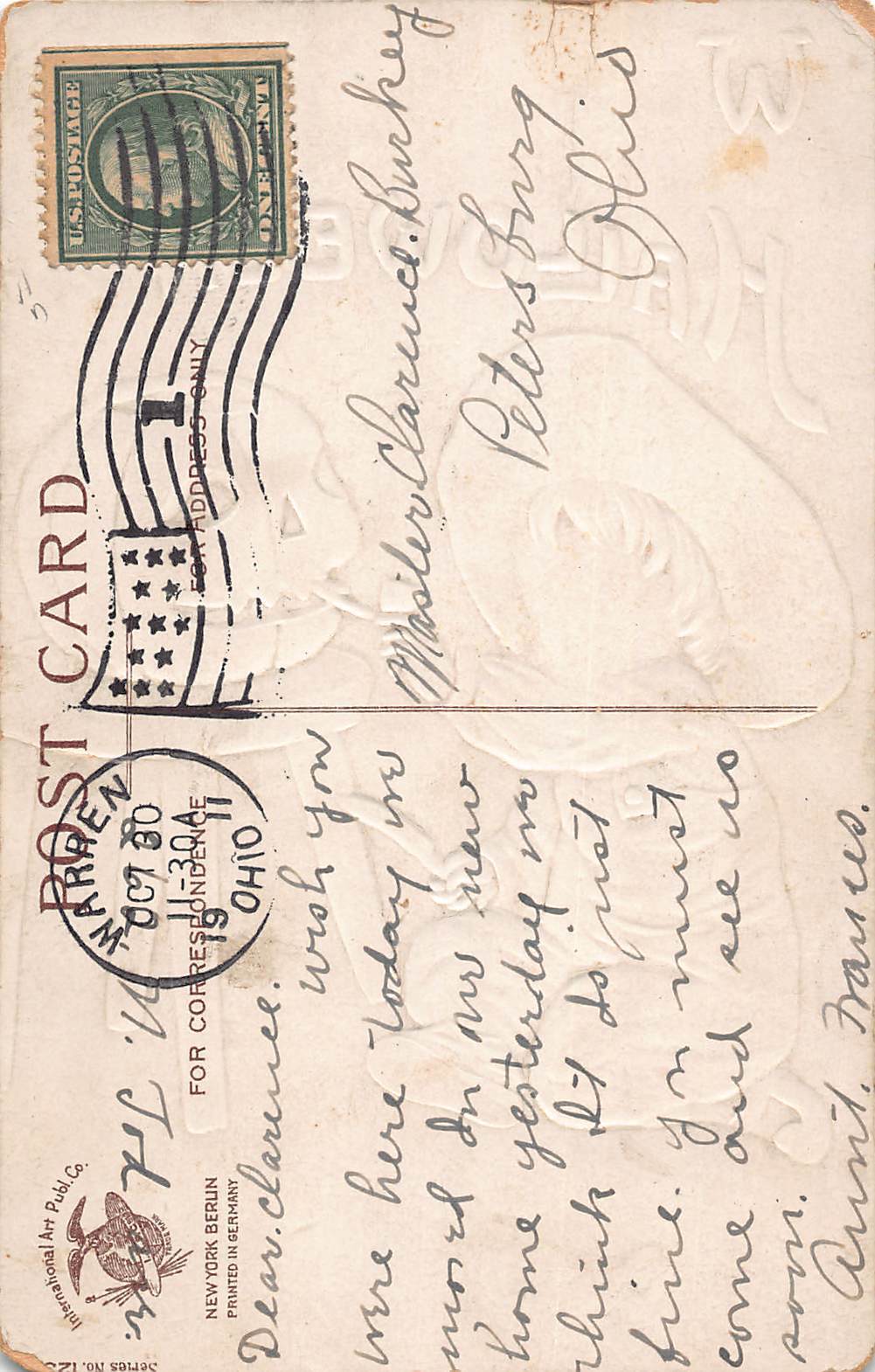 J87/ Halloween Postcard c1910 Ellen Clapsaddle Pipe Jack-O-Lantern 72 ...