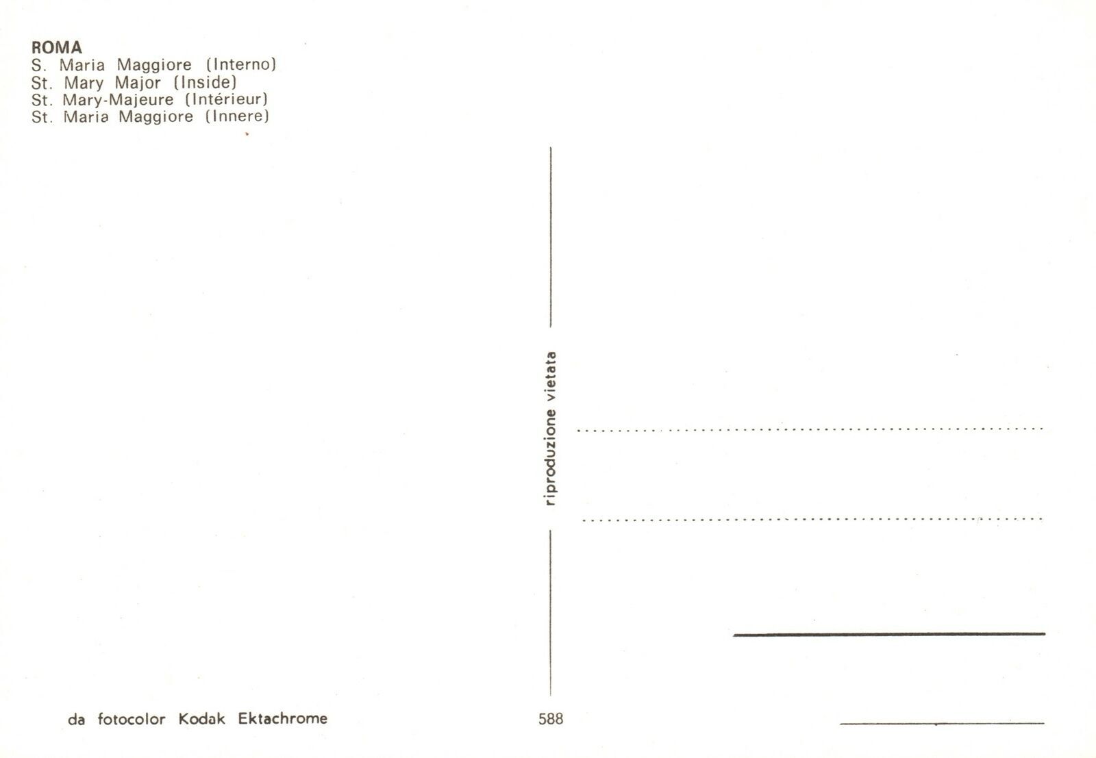 Postcard Saint Mary Major Internal View Santa Maria Maggiore Basilica ...