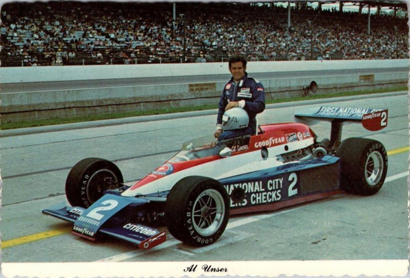 2~4X6 Postcards IN Indiana RACE CAR DRIVER AL UNSER & PIT CREW Indy 500 ...