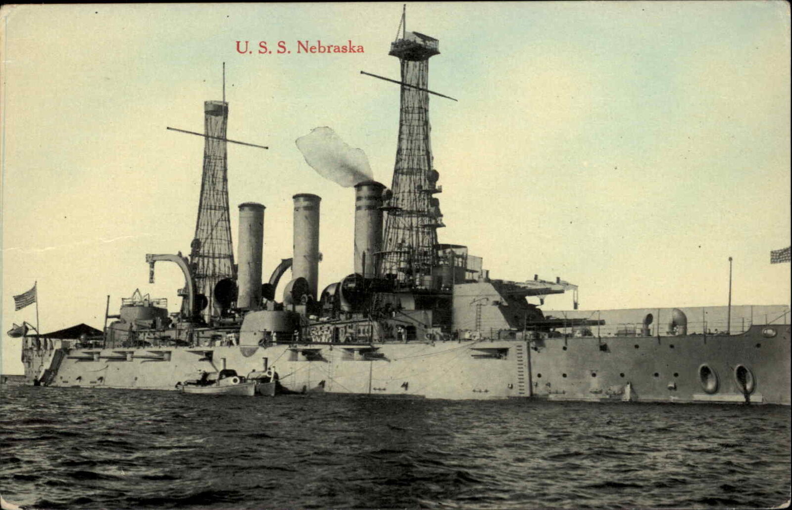 BATTLESHIP USS Nebraska c1910 Postcard | Topics - Transportation ...