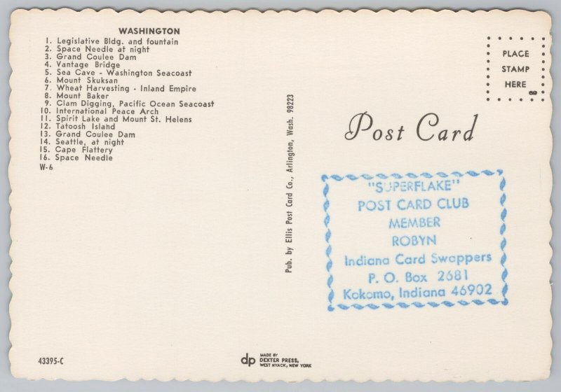 State View~16 Views & State Map Key On Back~Continental Postcard ...