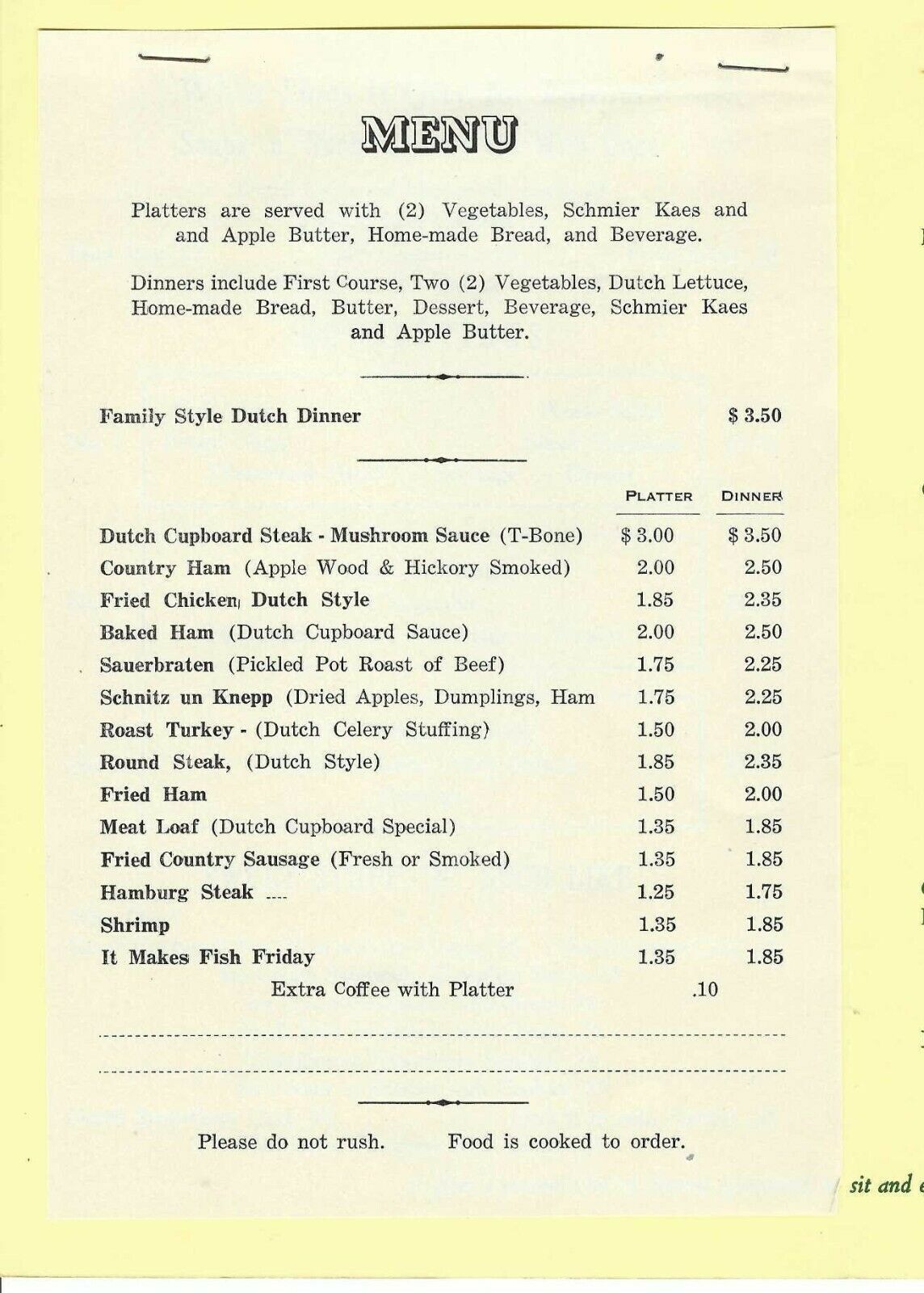 MK-088 The Dutch Cupboard Restaurant Menu 1940's to 1950's Vintage ...