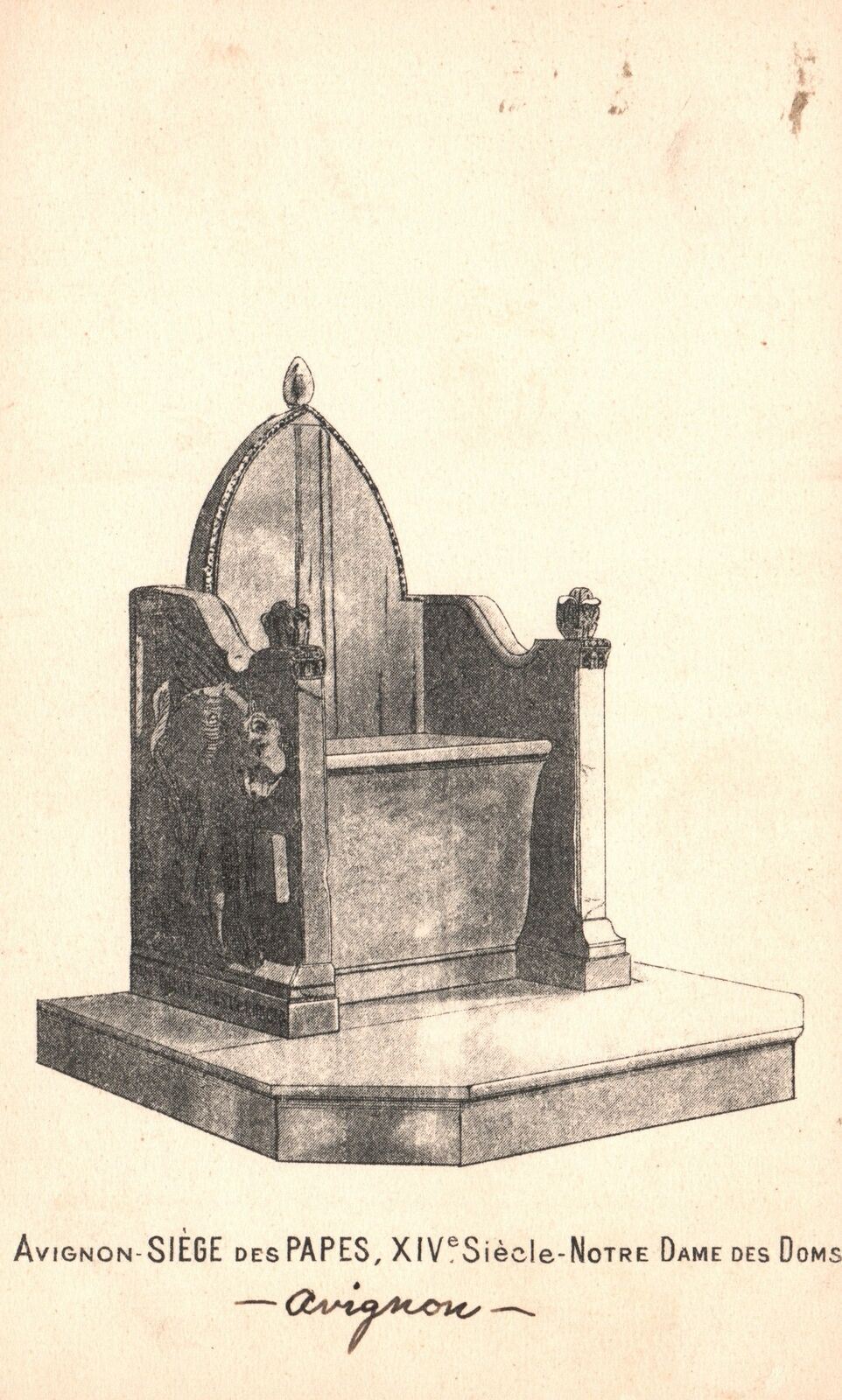 Vintage Postcard Avignon Siege Des Papes XIV Siecle Notre Dame Des Doms ...