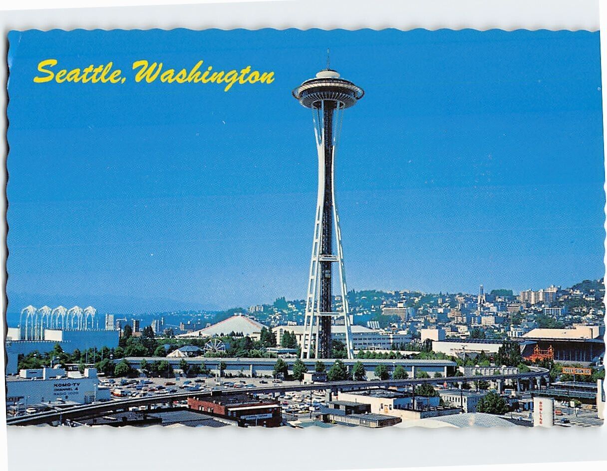 Postcard Panorama of Seattle Center and Queen Anne Hill, Seattle ...