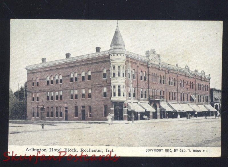 Rochester Indiana Arlington Hotel Block Downtown Street Scene OLD ...