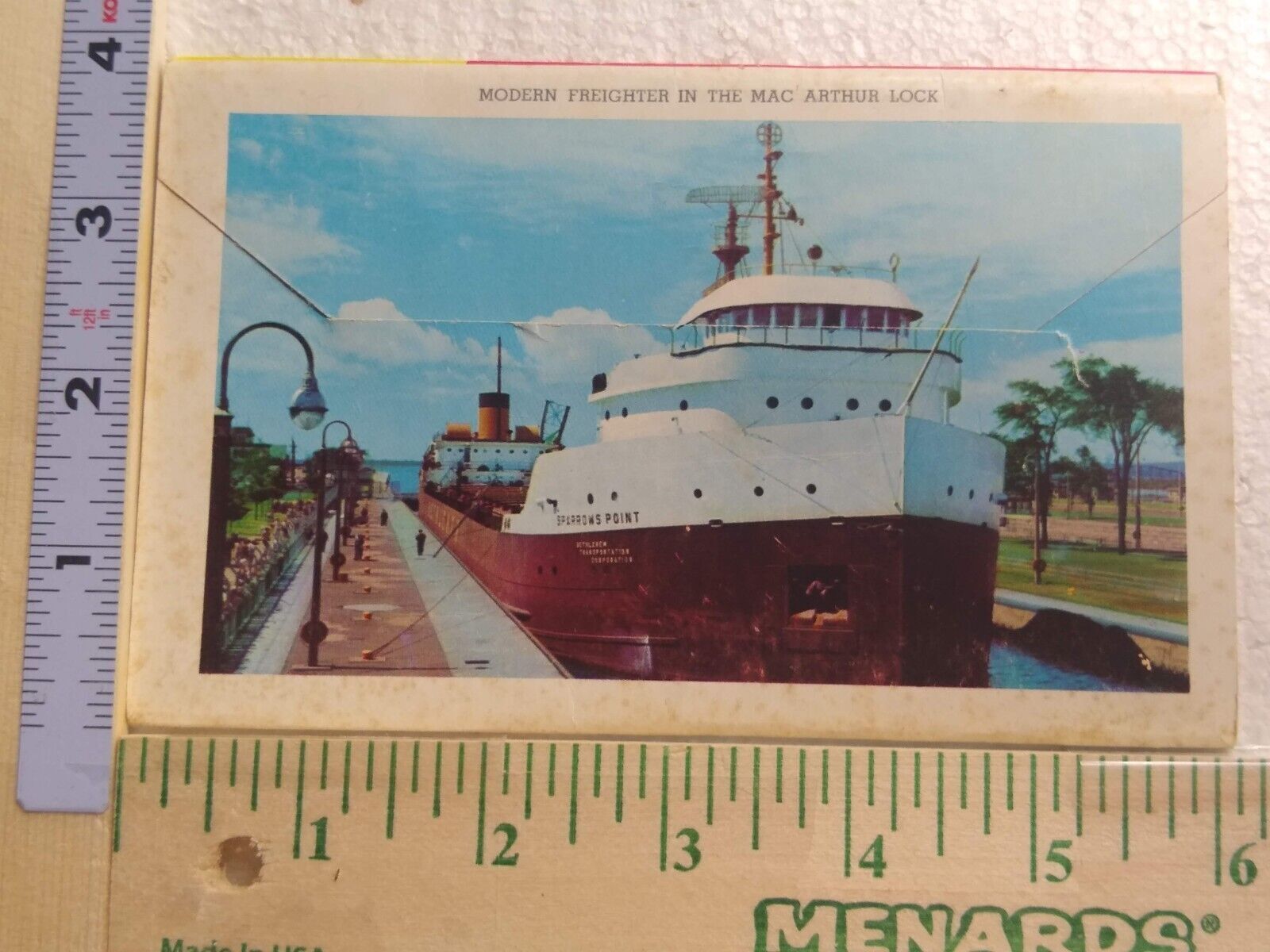 Postcard Folder Modern Freighter In The Mac Arthur Lock, Sault Ste ...
