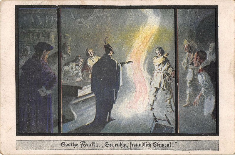 US3565 Goethe Faust I "Sei ruhig, freundlich Element!" poet art poetry ...