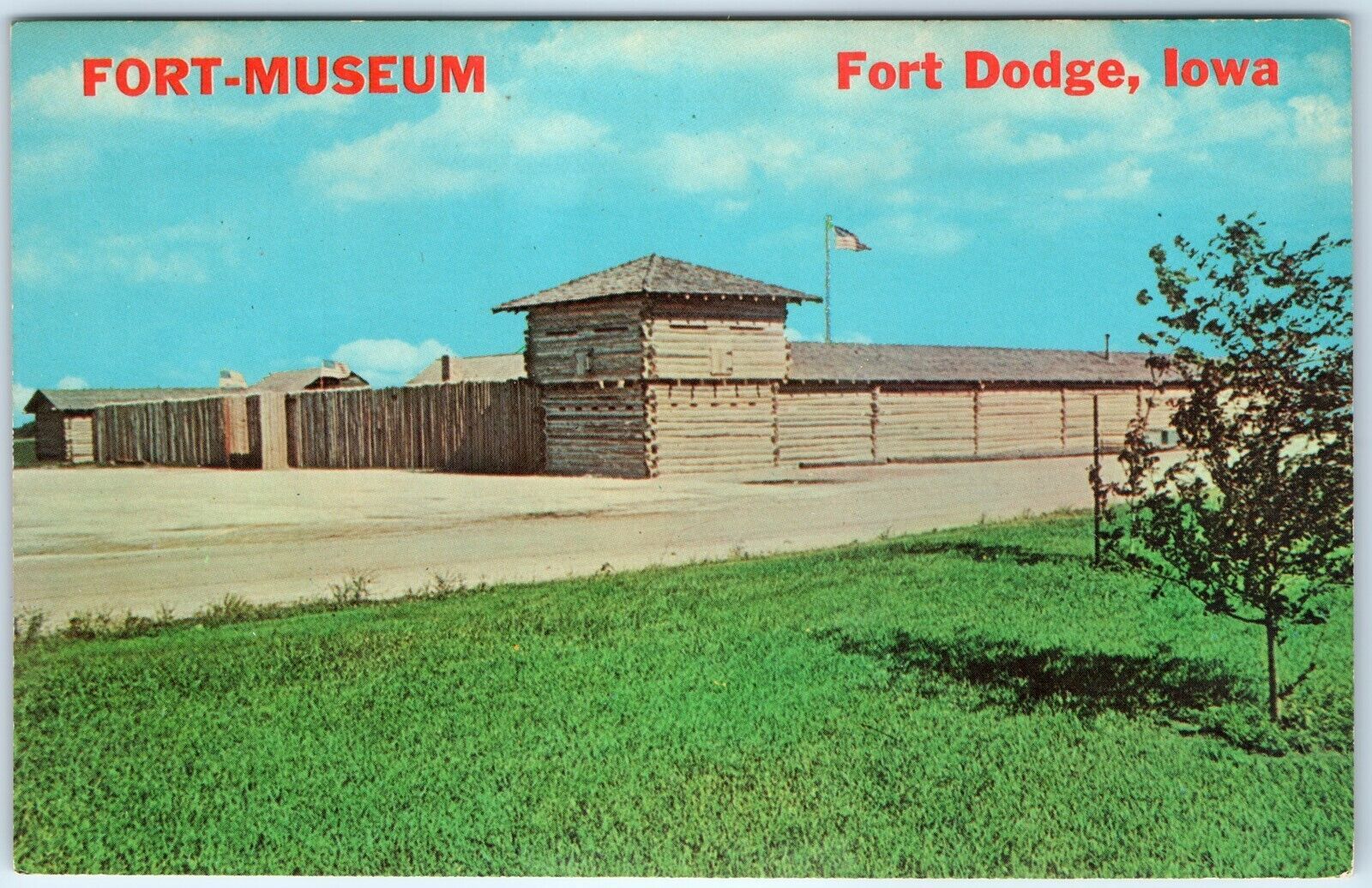 c1960s Fort Dodge, IA 1850 Fort Replica Indian War Major Williams US 20 ...