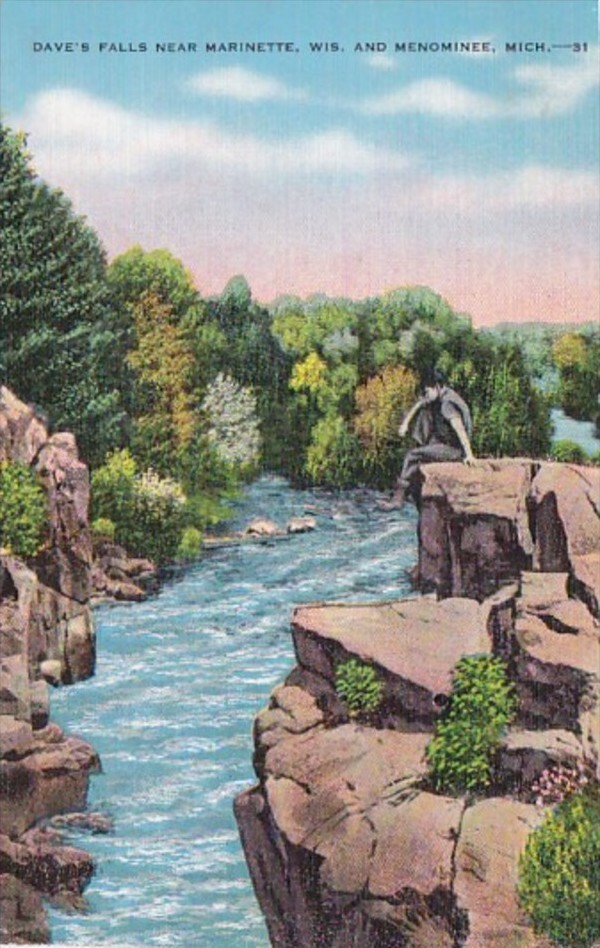 Michigan Dave's Falls Between Menominee & Marinette Wisconsin 1939 ...