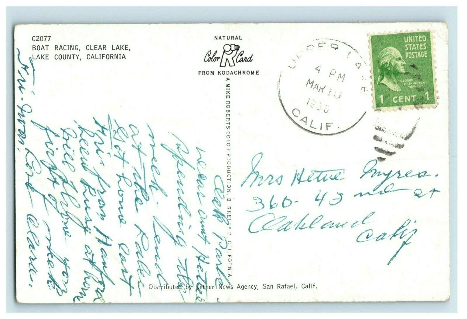 Vintage Boat Racing Clear Lake, CA Postcard F84 | United States ...