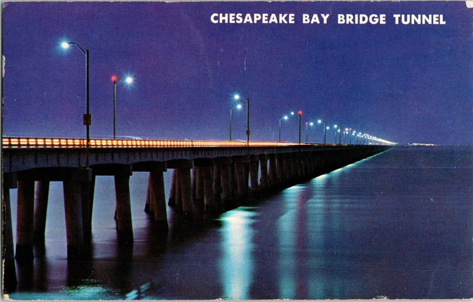 Chesapeake Bay Bridge Tunnel Night Scene Virginia Beach Eastern Shore ...